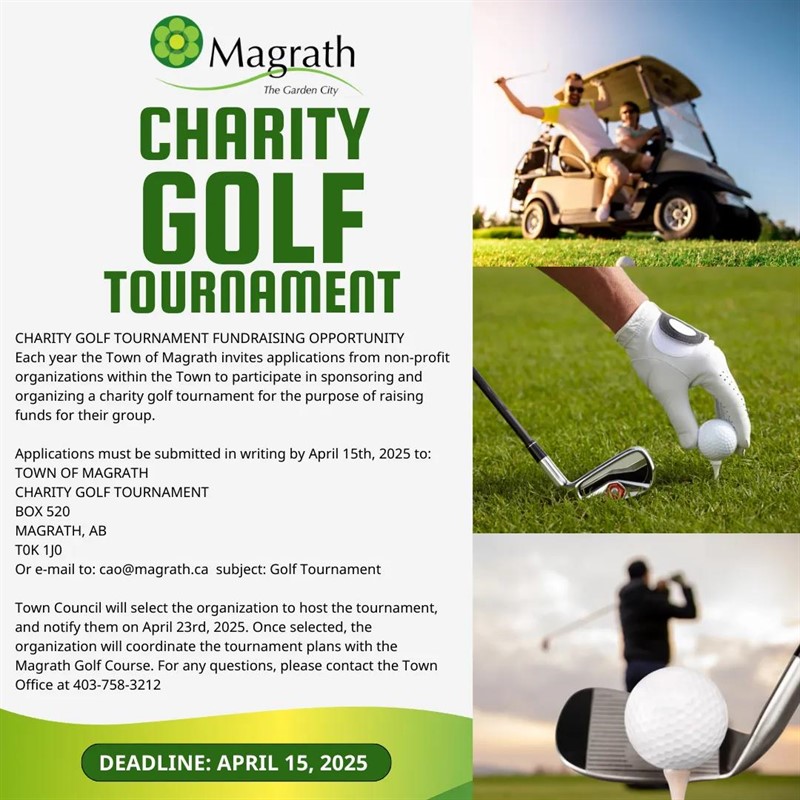 2025 Charity Golf Tournament - News/Notices - Magrath, AB